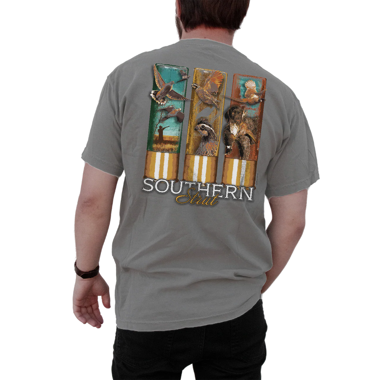 SHOTGUN BIRD HUNT – SOUTHERN STRUT WINGS & SHELLS TEE – Taylor's ...