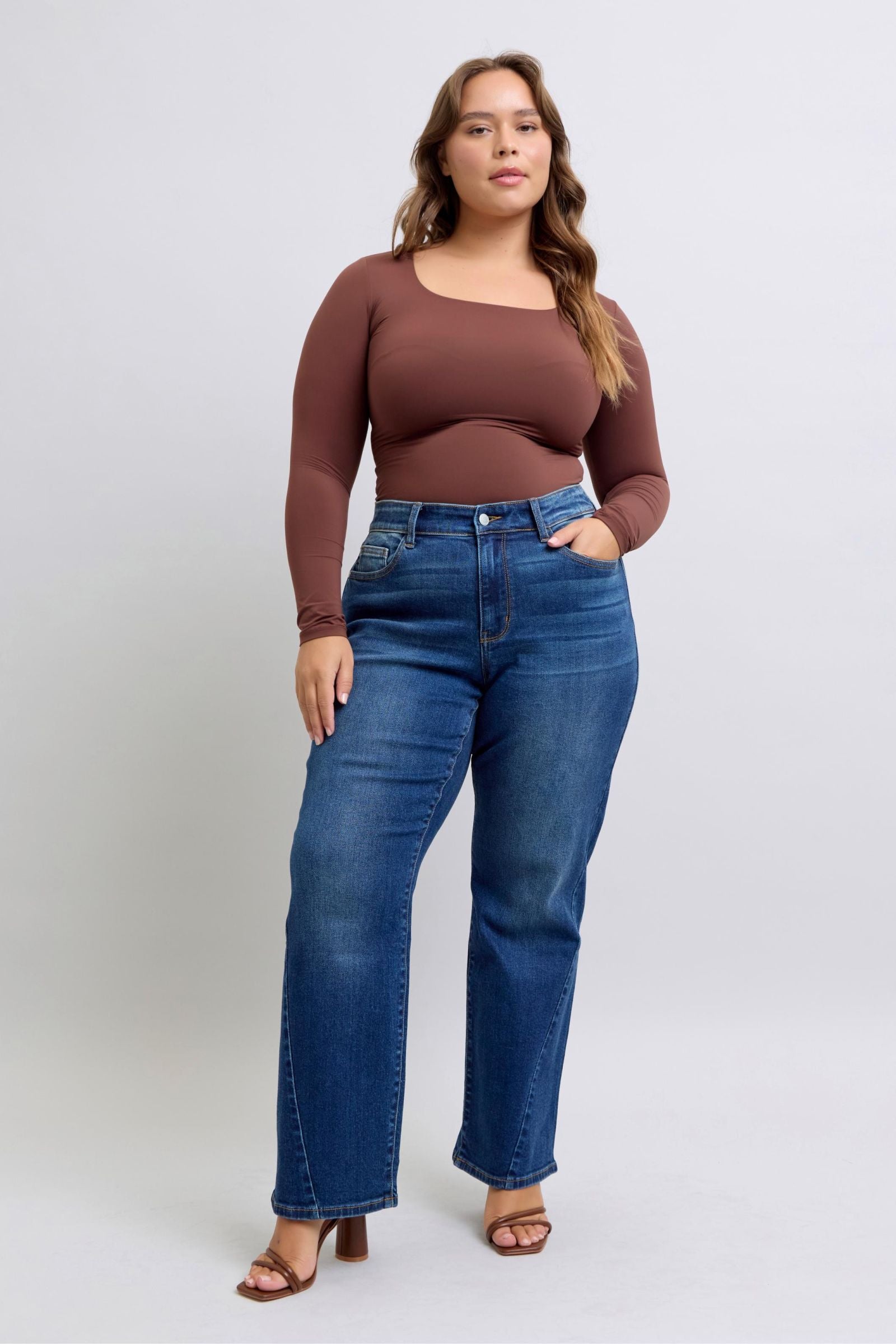 Reg/Curvy Judy Blue MR Side Seam Detail Straight – Taylor's Boutique ...